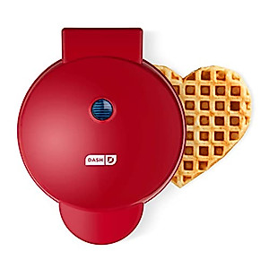Dash Express 8” Waffle Maker for Waffles, Paninis, Hash Browns + other Breakfast, Lunch, or Snacks, with Easy Clean, Dual Non-Stick Surfaces - Red Heart