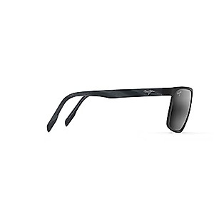 Maui Jim Men's Wana Polarized Rectangular Sunglasses, Matte Black/Neutral Grey, Large
