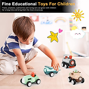 FVLFIL 4PCS Toy Car Electric Music Set, OYN Food Grade ABS Material Car, Plane, Train, Submarine Vehicle Four-Piece, Gift Specially Designed for Children and Babies (More Than 12 Months)………