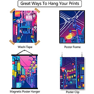 Anime Posters Japanese Wall Art ,Tokyo City Art Prints , Anime Art Tokyo Night Sky Street Wall Decoration Poster Living Room Bedroom Kitchen,Living Room,Bedroom, Dormitory Preparation Room Decoration,