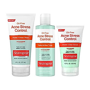 Neutrogena Oil-Free Acne Stress Control Power-Clear Facial Scrub, 2% Salicylic Acid Acne Treatment Medication, Exfoliating Daily Acne Face Scrub for Acne-Prone Skin Care, 4.2 fl. oz