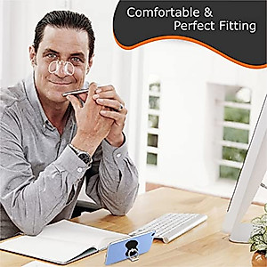 Cell Phone Ring Holder with Armless Reading Glasses | 360° Rotating Crystal Finger Ring for All Smartphones | 2.0 Diopters (Crystal, 2.5, diopters)