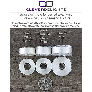 CleverDelights White Prewound Bobbins - 144 Pack - Size A Bobbins - 75D/2 (60WT) Polyester Thread - Compatible with SE400 SE600 SE625 SE700 SE725 SE1900 PE535 PE550D PE800 PE900 - SA156 Replacement