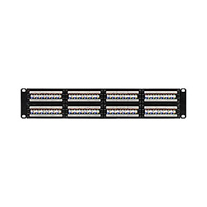 NavePoint 48-Port CAT6 Patch Panel,2U, Black