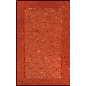 Mark&Day Area Rugs, 3x5 Reims Solid and Border Burnt Orange Area Rug Orange Carpet for Living Room, Bedroom or Kitchen (3'3" x 5'3")