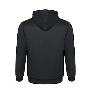 JiangWu Hoodies for Men Winter Heavyweight Fleece Sherpa Lined Zipper Sweatshirt Jackets (Large, A-Black-1)
