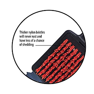 Farberware 5261919 Barbecue Large Grill Brush with Replacement Head, 19-Inch, Black and Red