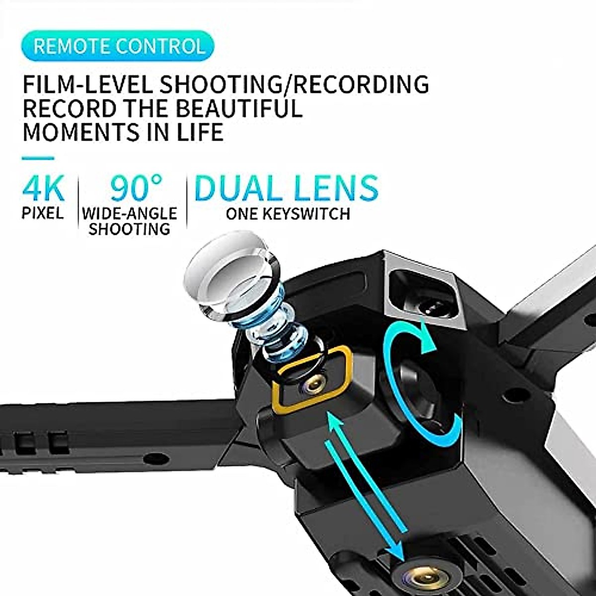RKSTD Drone With HD Camera, Suitable For Adults, Beginners, Children, Foldable Remote Control Quadcopter, One-button Takeoff/landing, Headless Mode, Waypoint Flight, 360° Flip