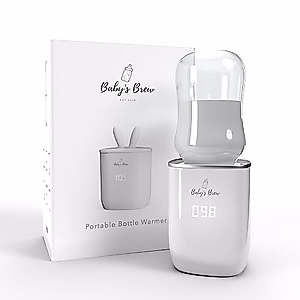 Baby's Brew Portable Bottle Warmer Pro - Milk Warmers for Breastmilk or Formula, Leak-Proof Design, Travel-Friendly, Cordless, Battery-Powered, 8-12 Hour Battery Life, Warmer Only