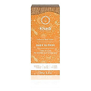 khadi DARK BLONDE Natural Hair Color, Plant based hair dye for matte to dark ash blonde, 100% herbal, vegan, PPD & chemical free, natural cosmetic for healthy hair 3.5oz