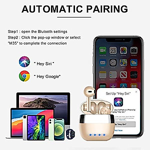 Wireless Earbuds, Bluetooth 5.2 ENC Noise Cancelling Deep Bass in-Ear Stereo Earphones, IPX6 Waterproof Headphones with Mic, USB-C Charging Case, Touch Control Ear Buds Headset for iPhone Android iOS