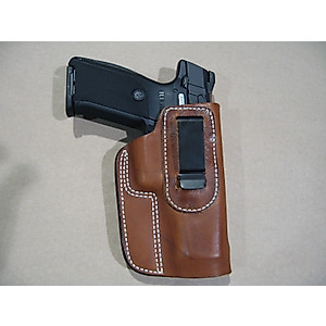 Ruger SR9, SR40, SR45, 9E IWB Leather in Waistband Concealed Carry Holster TAN RH