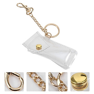 VALICLUD Clear Lipstick Keychain 2 pack keychain holder lip balm keychain holder keychain cap Keychain Clear