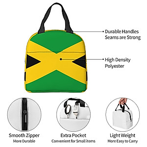 ZBRYNO Flag of Jamaica Handheld Aluminum Foil Padded Lunch Bag, Keep Your Food Cool or Warm for About 4 Hours