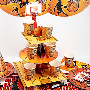 Basketball Party Decorations Cupcake Stands 3 Tier Basketball Party Supplies for Sports Themed Party Boys Birthday