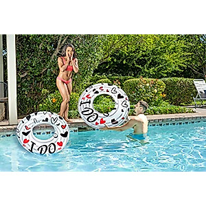 Poolmaster 40-Inch Say I Do Inflatable Swimming Pool Float Inner Tube, 2 Pack