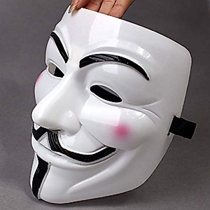 GUGELIVES Anonymous Guy Mask White