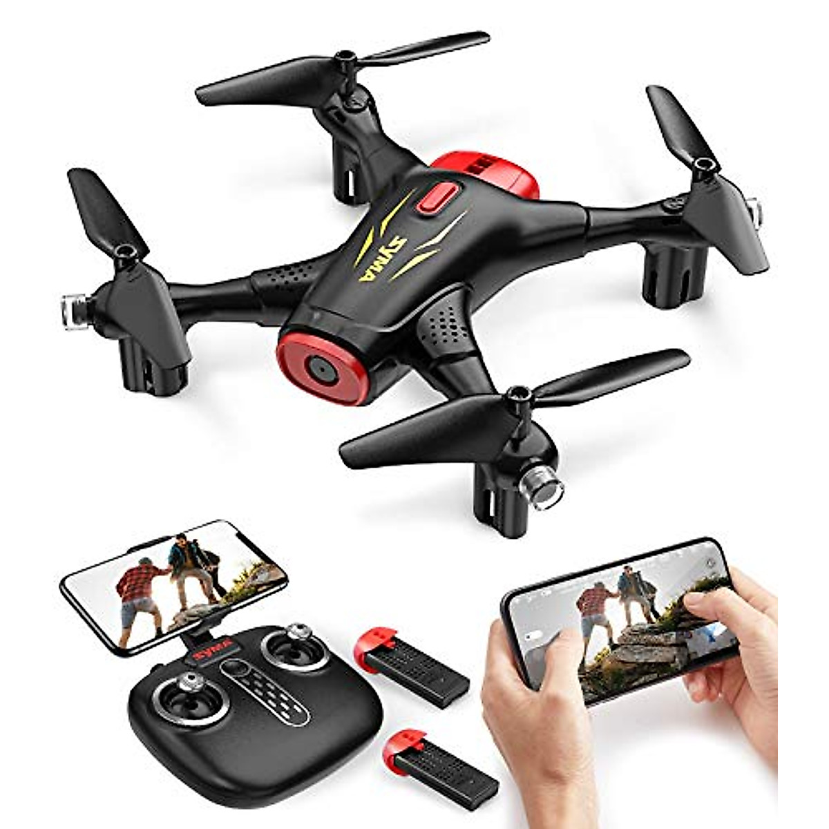 Syma X400 Mini Drone with Camera for Adults & Kids 720P Wifi FPV Quadcopter with App Control, Altitude Hold, 3D Flip, One Key Function, Headless Mode, 2 Batteries, Easy to Fly for Beginners