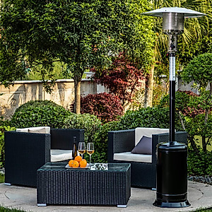 Simple Deluxe 47,000 BTU Outdoor Propane Patio Heater with Wheels, Black