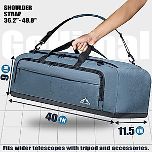 GoHimal Shock-Absorbent Telescope Bag–Multipurpose Telescope Carrying Case with Adjustable Shoulder Strap and Storage & Carrying Case for Tripod and Accessories for Celestron Telescope （40inches）