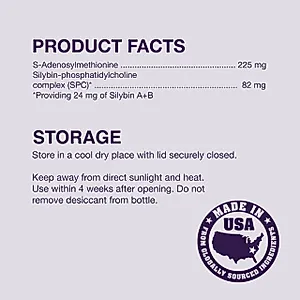 Nutramax Denamarin Liver Health Supplement for Medium Dogs - with S-Adenosylmethionine (Same) and Silybin, 30 Blister Pack Tablets