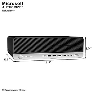 HP EliteDesk 800 G3 Small Form Factor PC, Intel Core Quad i5 6500 up to 3.6 GHz, 16GB DDR4, 2TB+256GB SSD, WiFi, DP, Win 10 Pro 64-Multi-Language Support English/Spanish/French(Renewed)