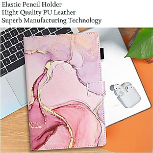 Fancity for Amazon Kindle Fire Max 11 Case (13th Generation, 2023 Release) 11" - Stand Cover Case for Fire 11 Tablet with Smart Auto Wake/Sleep & Pencil Holder, Marble Pink