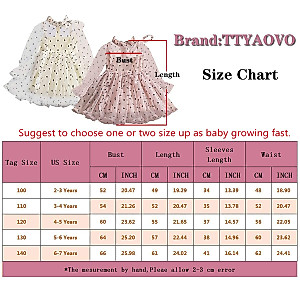 TTYAOVO Princess Girl Lace Dress Casual Flower Girls Baby Polka Dots #226_A Pink 6-7 Years