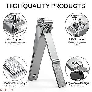 1 Pack Nail Clippers Set,Stainless Steel Ingrown Toenail Tool, Professional Fingernail & Toenail Clippers for Thick Nails Perfect, Nail Cutter and Cuticle Trimmer for Men & Women