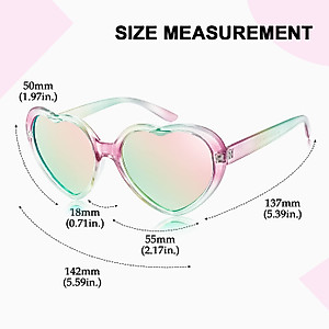 LVIOE Heart Sunglasses for Women, Polarized Heart Shaped Sunglasses with UV Protection Heart Style Retro Glasses for Shopping