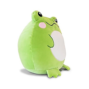 Snuggaboos Adorable Large 15 Inch Zoe The Frog Squish Plush Pillow - Super Soft Original Cute Plushie Toy: Smiling Stuffed Animal Gift for Kids and Adults