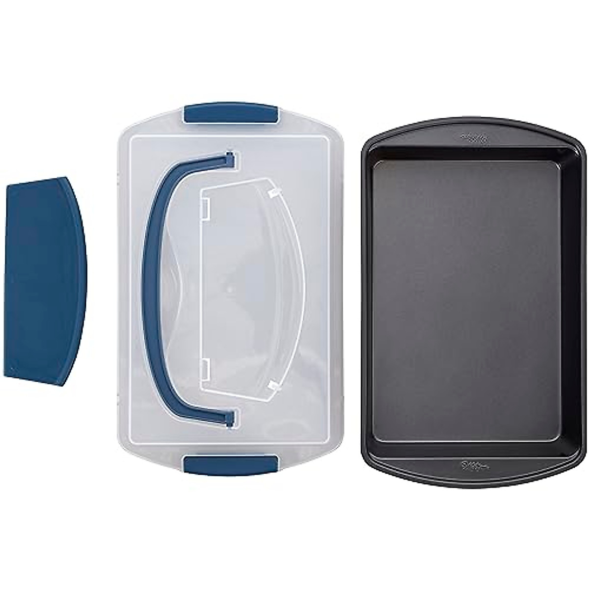 Wilton Perfect Results Non-Stick Oblong Cake Pan Set - Bake, Transport and Serve a Delicious Cakes, Brownies, Casseroles, 3-Piece, 13 x 9-Inch