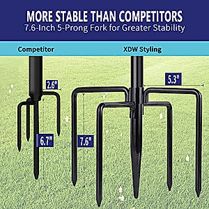 XDW-GIFTS String Light Pole - Steel Poles for Outdoor String Lights Hanging, Garden, Backyard, Patio Lighting Stand for Parties, Wedding, 2 Pack