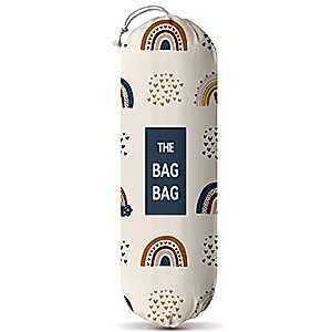 XIKAINUO Funny Rainbow Pattern Kitchen Grocery Bag Storage Holder, Washable Canvas Grocery Shopping Bags, Hanging Trash Bag Dispensers, Home Kitchen Bathroom Farmhouse Decor for Women Mom Grandma Gift