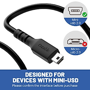 Short Mini USB Cable 2 Feet (3 Pack), Camera USB Cable, USB 2.0 Type A to Mini B Cord Compatible PS3 Controller, MP3 Player, Digital Camera, Yeti Microphone and More with 5 Cable Ties- 2 ft