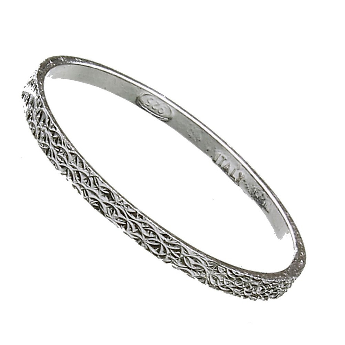 Sterling Silver Thin Stackable Wedding Band Hammered Ring 1.5mm Italy Italian Size 7