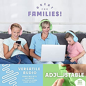 Sonitum Kids Headphones for School Bulk Set 5-Pack On-Ear, 3.5mm, Wired Headphones for Schools & Libraries – Adjustable, Cushioned Wired Kids Headphones – School Headphones for Kids, (Mixed Colors)