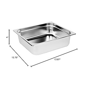 Soro Essentials- Two-Third Size 4" Deep Stainless Steel Anti-Jamming Steam Table Pan 24 Gauge- Chafer Food Pan Stackable Anti-Jam Steam Pan for Hotel Restaurant Supplies Party Buffet Event Catering