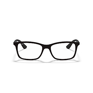 Ray-Ban RX7047 Rectangular Prescription Eyeglass Frames, Matte Black/Demo Lens, 54 mm