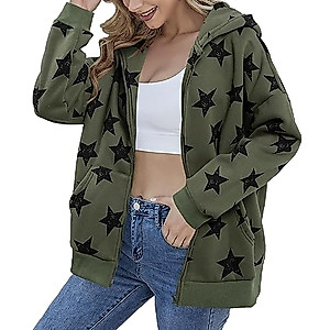 MOUSYA Women’s Skeleton Oversized Zip Up Hoodie Y2k Skull Sweashirt Rhinestone Graphic Hoodies Fall Long Sleeve Pullover Tops A-green