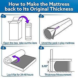 Pro Goleem Pack and Play Mattress (38’’x26’’x3.15’’), Waterproof Fitted Pack n Play Mattress Pad, Soft Playard Mattress Memory Foam Playpen Mattress Mini Crib Mattress for Babies and Toddlers