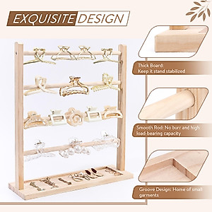 PABOBIT Claw Clip Organizer, Wooden Hair Clip Organizer Storage for Women Girls, Table Standing Claw Clip Holder Hair Clip Organizer (beige)