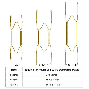 Fasunry 12 Pack Plate Hangers, 6 8 10 Inch Wall Plate Hangers and 16 Pack Wall Hooks, Compatible 6 to 10.5 Inch Decorative Plates, Antique China, Antique Plates and Arts
