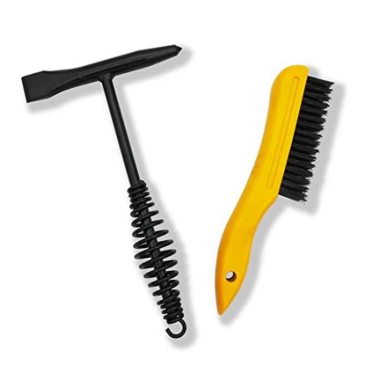 Welding Chipping Hammer with Coil Spring Handle,10.5",Cone and Vertical Chisel/ 10" Wire Brush(Yellow), VASTOOLS Chipping Hammer