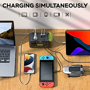 MARBERO Portable Power Station with Solar Panel Kit Solar Generator Included 110V Laptop Charger for Outdoor Home Camping Emergency RV