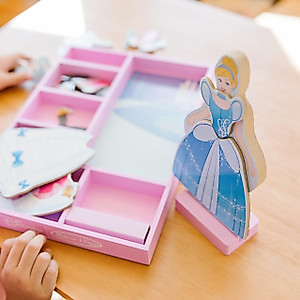 Melissa & Doug Disney Cinderella Magnetic Dress-Up Wooden Pretend Play Set (30+ pcs) - Toys, Princess Dress Up Doll For Preschoolers And Kids Ages 3+