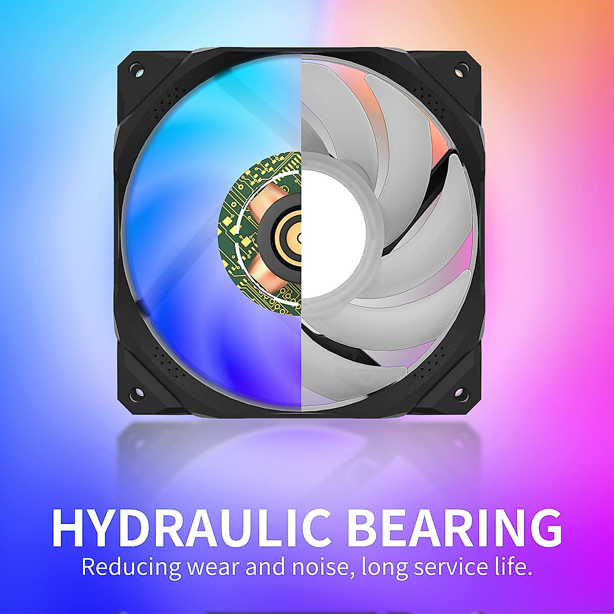 novonest RGB Case Fan,120mm Intelligent Control Silent Mirror Chassis Fan,Comes with Fan Hub,Remote Control,Adjustable Light Brightness and Light Effect Mode, UA0106(5-Pack)