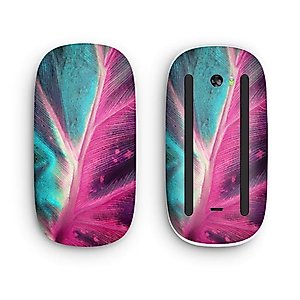 Design Skinz Neon Pink & Green Leaf Vinyl Decal Compatible with The Apple Magic Mouse 2 (Wireless, Rechargable) with Multi-Touch Surface
