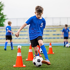 YITAHOME Traffic Cones 18 Inch (12 Pack), with 19.7FT Chain and Reflective Collars, PVC Orange Construction Cones, Safety Cones for Parking Lot, Sports
