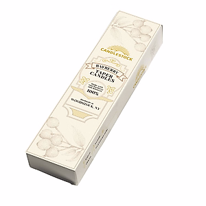 Candlestock Real Bayberry Taper Candle Pair 8 inch - Pure Bayberry and Pure Beeswax Blend - Dripless Taper Candle Pair - Bayberry Candles